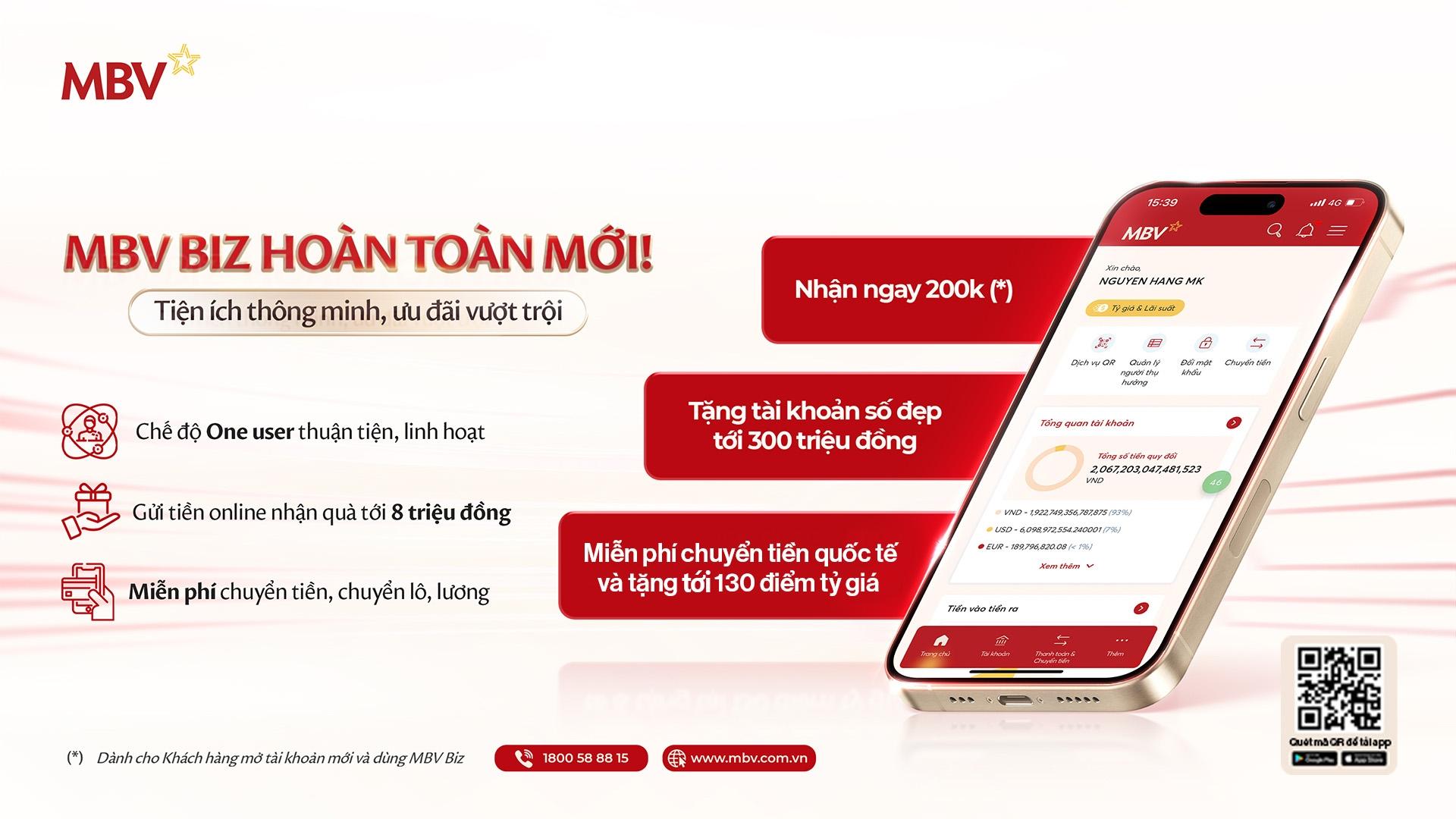 MBV Biz hoàn toàn mới! Tiện ích thông minh, ưu đãi vượt trội